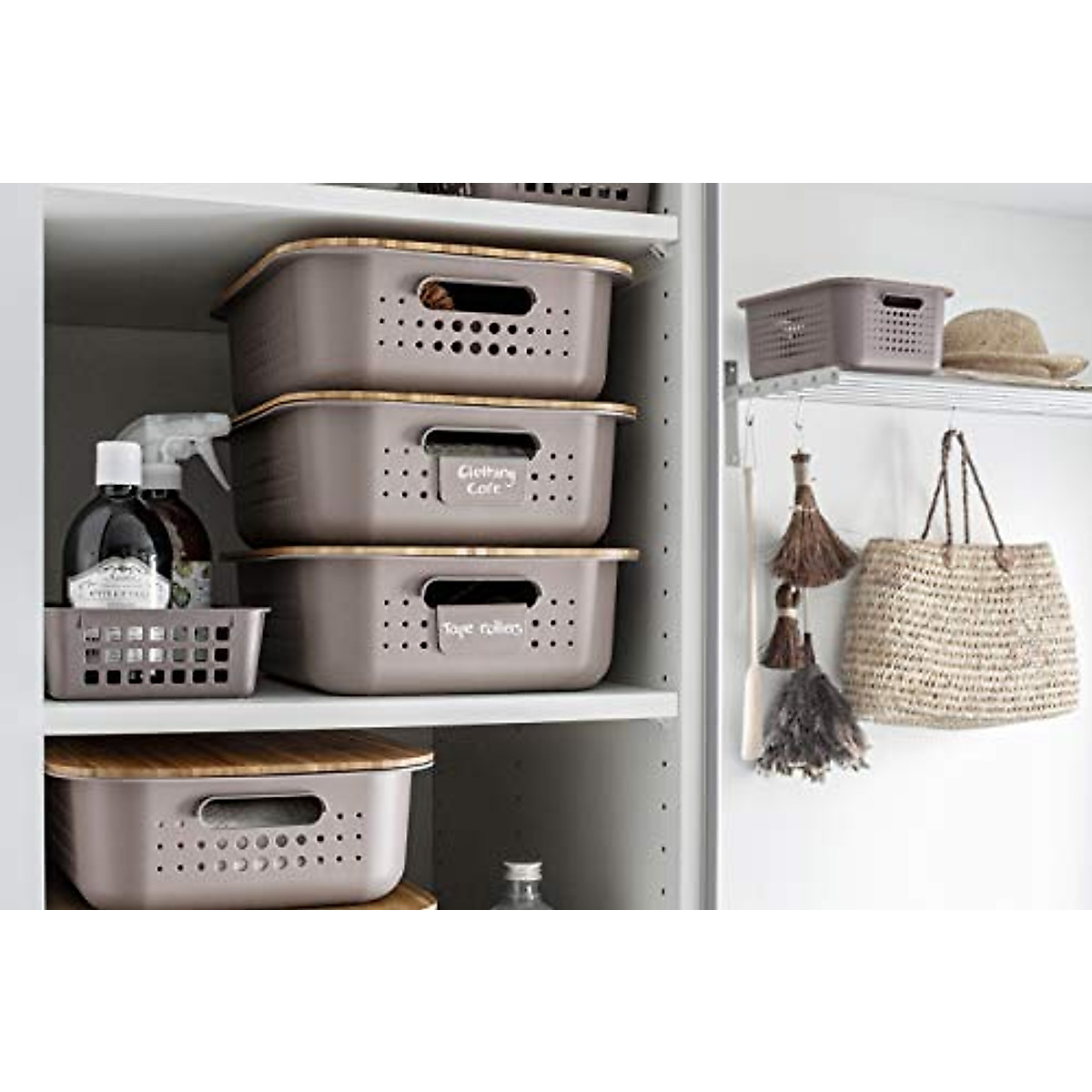 SmartStore Basket Bamboo Lid Colour, One Size