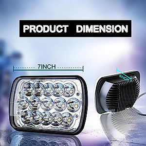 DOT 5X7 7"X6" Led Headlights Sealed Beam Hi/Lo Replace For H6054 Xenon Halogen Headlamps Wrangler Grand Cherokee XJ YJ 4x4 Tacoma pickup Dodge Ram Ford F250 E350 Chevy Corvette van