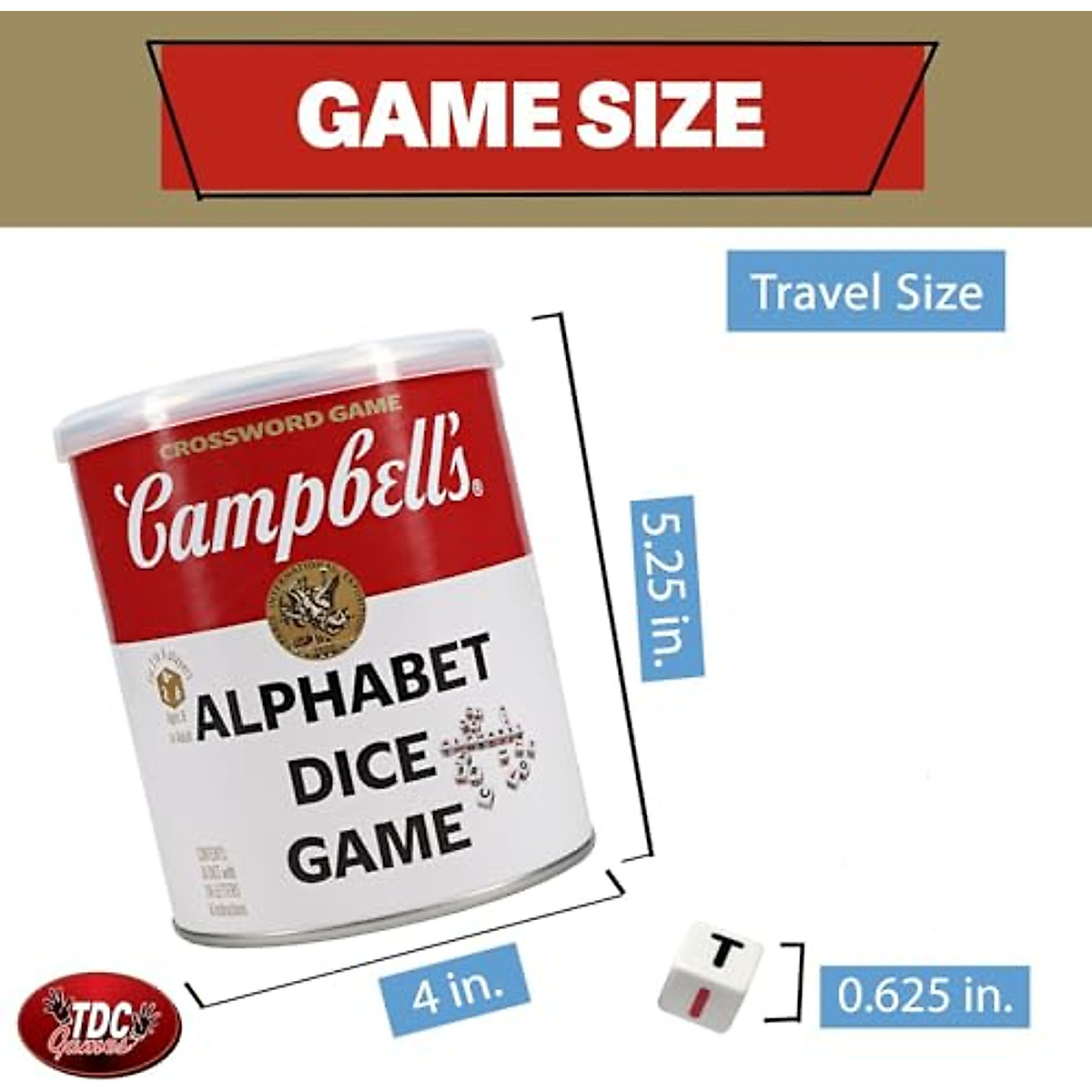 TDC Games Campbell's Alphabet Dice Game, Great for Party Favors, Travel Games, Family Games, Camping Games, Games for Family Game Night, Yard Games for Adults and Family