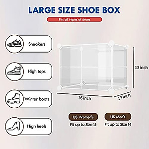 KUSARKO Shoe Rack Organizer, 8 Tier Shoes Storage Cabinet, 24 Pair Clear Plastic Shoe Expandable Organizer for Hallway Bedroom Entryway Heels Boots Sneaker, Stackable Shoe Box