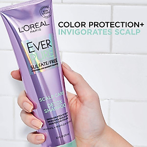 L'Oreal Paris EverPure Scalp Care + Detox Sulfate Free Conditioner for Color-Treated Hair, Invigorates Scalp and Renews Hydration, Menthol and Neem Leaf Extract, 8.5 Ounces