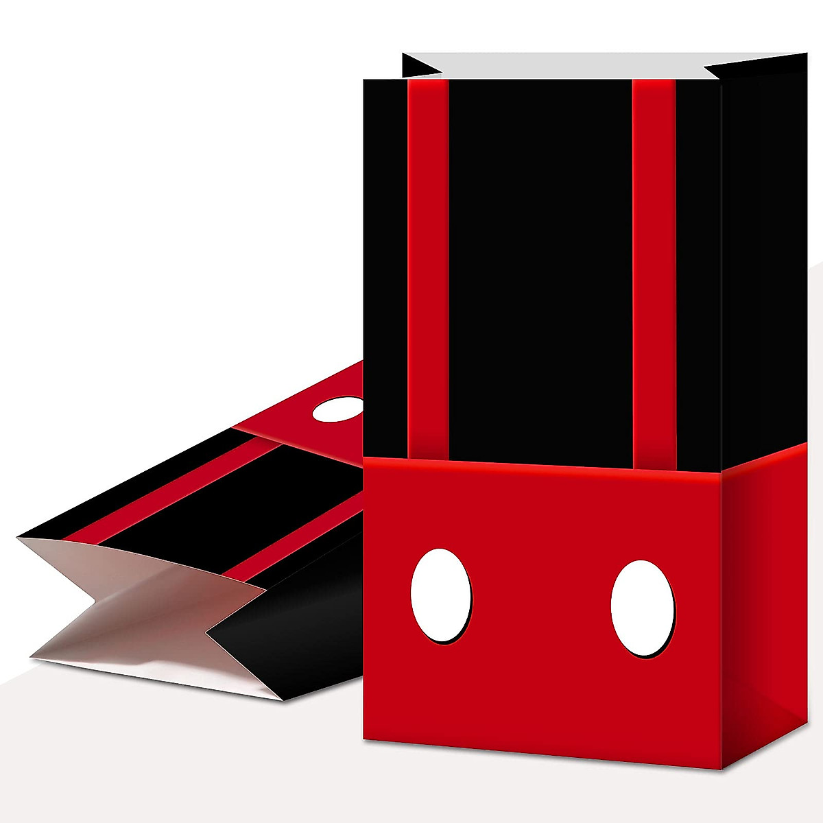 Tenare 28 Pieces Mouse Party Paper Bags, Birthday Treat Candy Goody Favor Bags Present Paper Bags for Mouse Theme Birthday Party Supplies