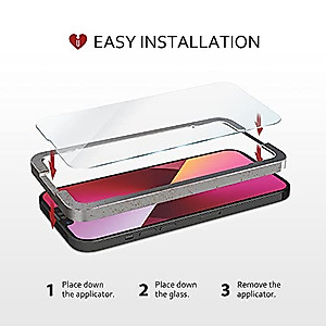 iCarez Tempered Glass Screen Protector for iPhone 14 Plus iPhone 13 Pro Max 6.7 Inches 2021 [3-Pack] Tray Installation Case Friendly Easy Apply