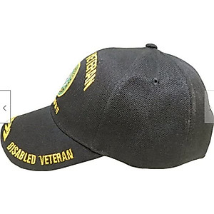 Disabled US Army Baseball Cap, Black Hat, Proud of It with Golden Wreath