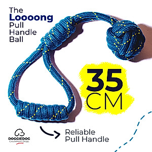 Dog Rope Chew Toy, 3 Pack, Contains 3.5 Knot Rope With Pulling Handle, Ball & Dumbbell Rope, Cotton Poly Mix Puppy Teething Chew Tug Toy for Small Medium Large Dogs, Tug of War Dog Toy, Dog Pull Toy