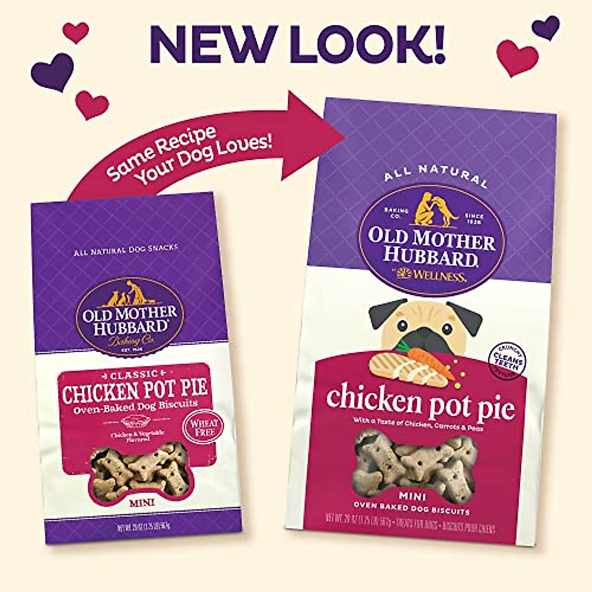 Old Mother Hubbard Mini Classic Chicken Pot Pie Biscuits Baked Dog Treats, 20 oz. (635193)
