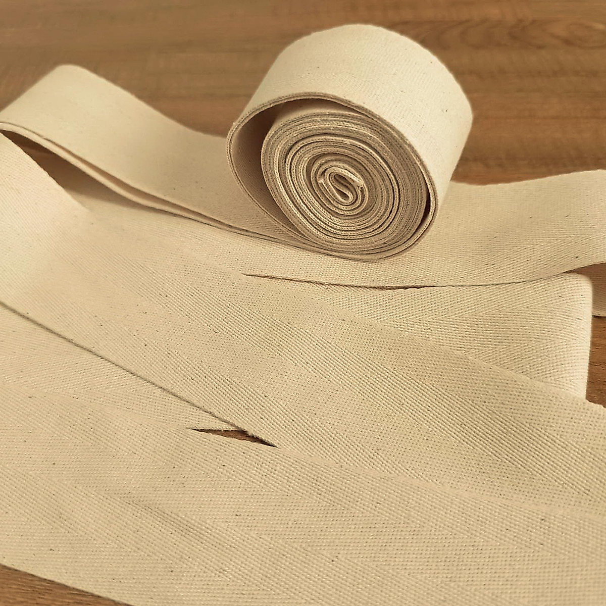 Cotton Twill Tape 2inchx5yards Herringbone Webbing Strapping Natural Beige Bias Tape, Ribbon, Binding Ideal Strap Sewing, Book Binding, Cloth - Fabric Ribbon Seam Binding Gift Wrapping Home Decoration