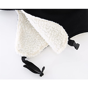 Connectyle Mens Fleece Thermal Skull Cap Warm Winter Beanie with Earflap Outdoor Cycling Sports Hat Black