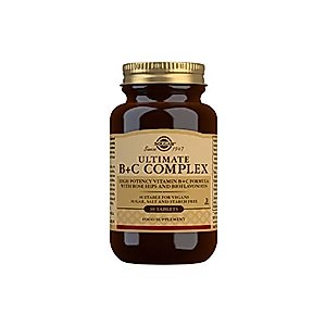Solgar B-Complex with Vitamin C Stress Formula, 100 Tablets - Energy Metabolism - Nervous System & Immune Support - Non-GMO, Vegan, Gluten Free, Dairy Free, Kosher, Halal - 50 Servings