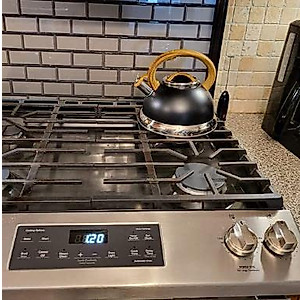 Starbbq 3.2 Quart Whistling Tea kettle for Stove Top, Stainless Steel Teapot for Stove Top with Handle and One-Touch Open and Close Button