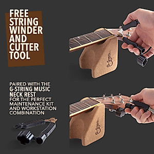 Guitar Neck Rest Cradle + Guitar String Winder Tool and Guitar String Cutter - Guitar Accessories Tool Kit for luthier Repair, Maintenance and Cleaning