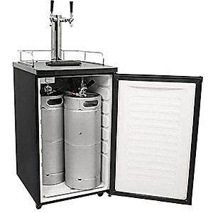 EdgeStar KC2000TWIN Full Size Dual Tap Kegerator & Draft Beer Dispenser - Black