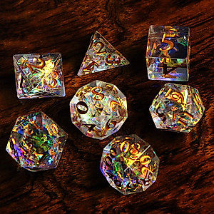 Tabletop RPG DND Dice Set Mirrored Multibody Dice Set of 7 Includes Decoration Dungeons & Dragons Dice Playthings