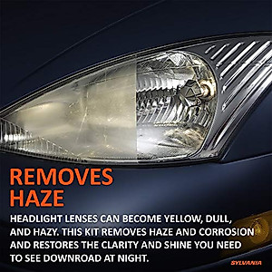 SYLVANIA - Headlight Restoration Kit - 3 Easy Steps to Restore Sun Damaged Headlights With Exclusive UV Block Clear Coat, Light Output and Beam Pattern Restored, Long Lasting Protection