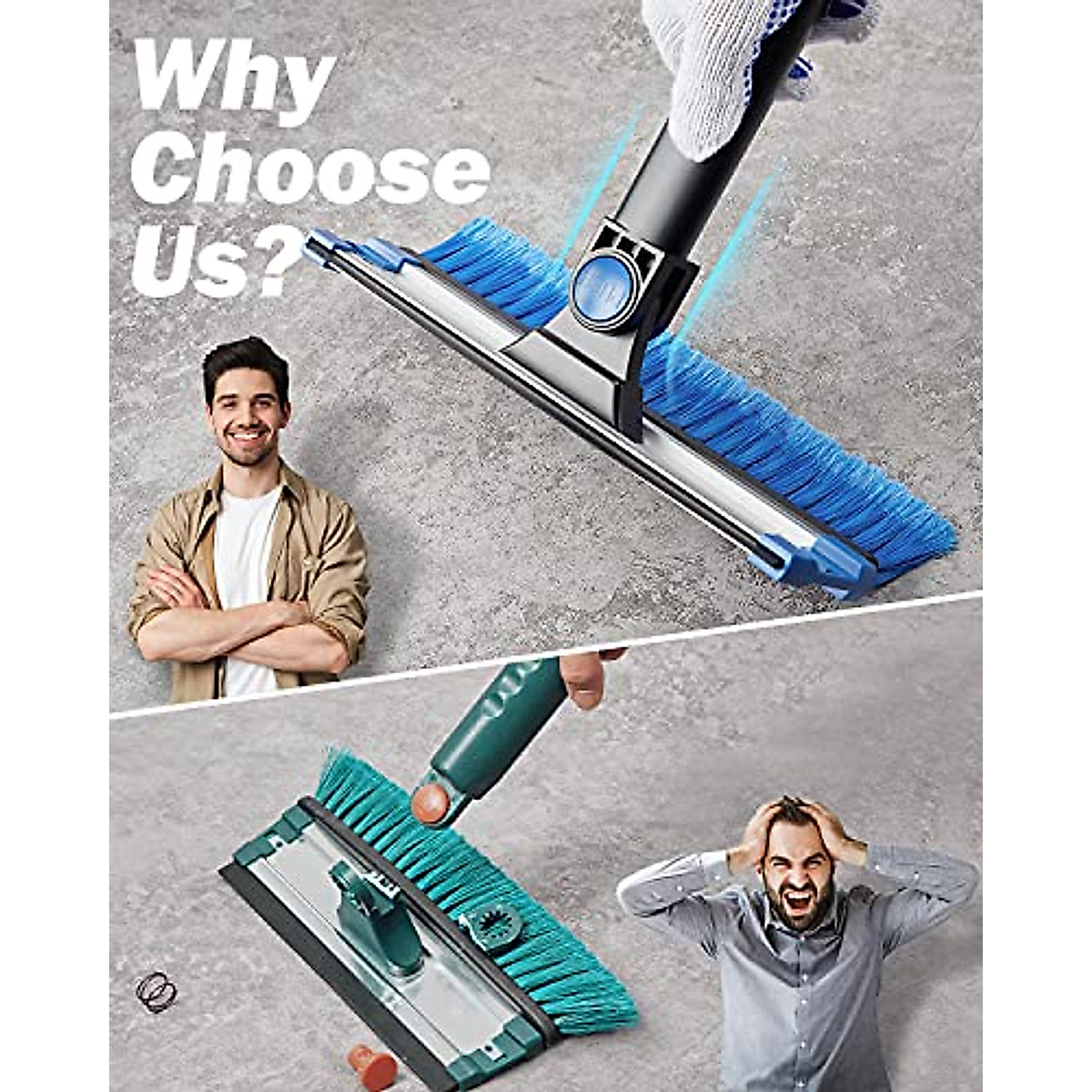 JOYTUTUS 61.3″ Ice Scraper and Long Handle Snow Brush, 270° Pivoting Extendable Snow Scraper Brush for Car Windshield, Telescoping Ice Scraper Foam Grip, Snow Remover for Cars, Trucks, SUV (Xmas Bag)