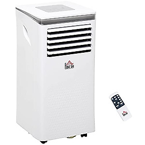 HOMCOM 8000 BTU Mobile Portable Air Conditioner for Home Office Cooling, Dehumidifier, and Ventilating, Portable AC Unit with Remote Control, 24H Timer, White