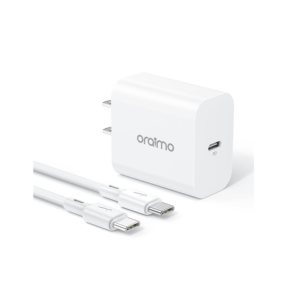 oraimo 20W USB C Charger Block with USB C to C Fast Charging Cable for iPad Pro 12.9, iPad Air 4/ Air 3/ Pro 12.9/ Pro 11, Google Pixel
