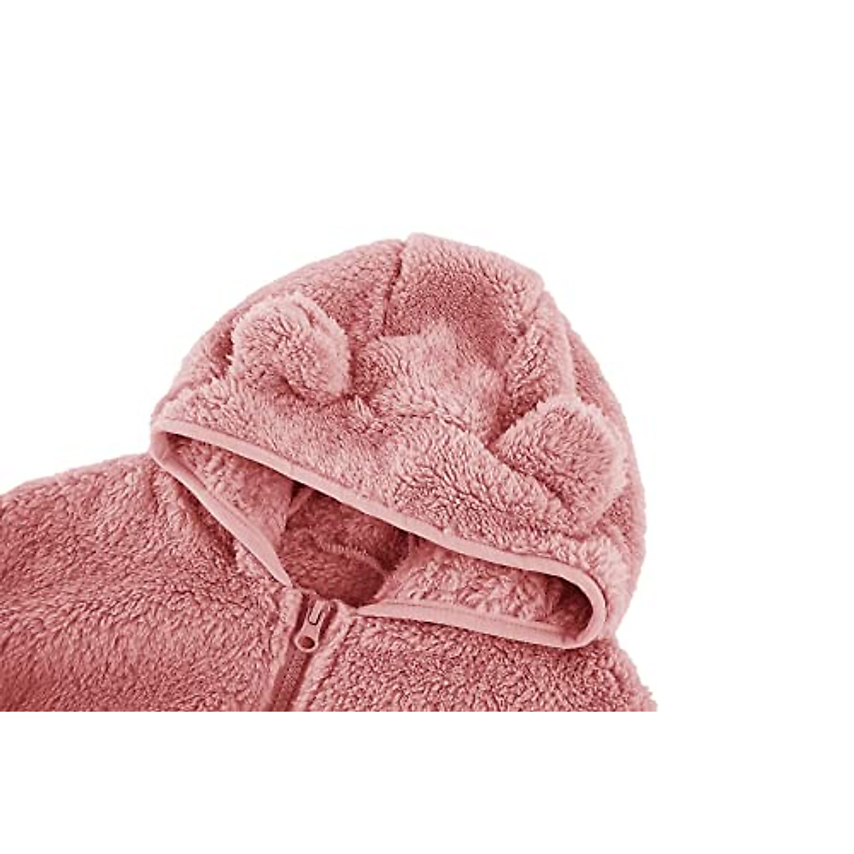 Karlywindow Toddler Baby Boy Girl Little Cute Bear Hoodie Jacket Sherpa Fuzzy Winter Warm Sweatshirt Coat A-pink