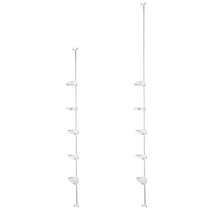 5 Layers Shower Corner Pole Caddy Shelf Holder Bathroom Storage Rack Organizer