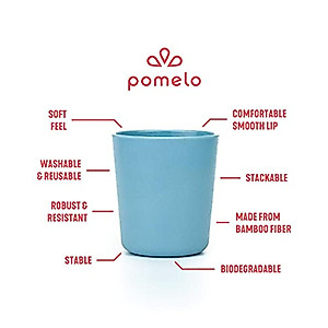 Pomelo Bamboo Cups for Kids, Eco Friendly Cups, BPA Free Cups | Kids Drinking Cups, Good Sippy Cup for Kids | Drinking Cups for Kids, Cup Set, Toddler Open Cup, Kids Snack Cup (4 Pack / 6 oz)