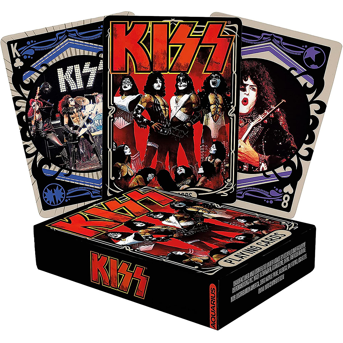 AQUARIUS KISS Playing Cards - KISS Themed Deck of Cards for Your Favorite Card Games - Officially Licensed KISS Merchandise & Collectibles - Poker Size with Linen Finish