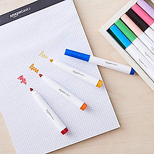 Amazon Basics Colored Markers Pack of 40, Broad Line Washable Markers, Multicolored for Drawing, School