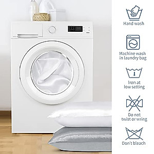 Silk Satin Body Pillow Pillowcase, Silky 20''x54'' Body Long Pillow case for Pregnant Women and Family, Hidden Zipper Closure, White, 1 Pack