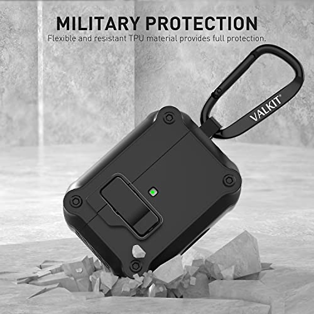 Valkit Compatible Airpods Pro 2nd Generation Case Cover with Lock for Men Women, Military Cool Air Pod Pro 2 Case with Keychain Shockproof iPod Pro 2 Protective Skin for AirPods Pro 2nd Gen 2022/2023