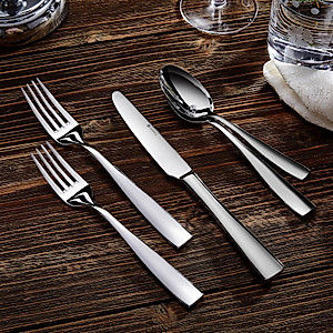 KEAWELL Premium 4-Piece Louis Spoon Set, 18/10 Stainless Steel, Set of 4, Fine Spoon Set with Squared Edge, Dishwasher Safe, Smooth and Solid (6.4" Teaspoon)