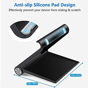 VOVIGGOL Cell Phone Stand Holder, Cellphone Holder Adjustable Desktop Phone Stand for Desk, Foldable Phone Cradle Dock Mobile Stand for iPhone iPad Tablet 4 to 7.9 Inch Smartphones (Black)