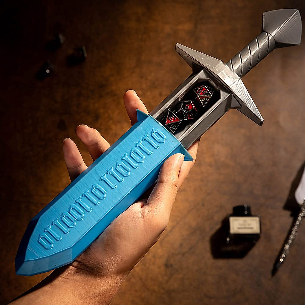 Custom Designed Dice Dagger Dice Sword Holder for Dice Storage Personalized Role Playing Dice Keeper | DND RPG D&D Dungeons and Dragons GiftQ