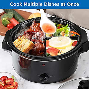 2023 Upgrade Silicone Crock Pot Liner Fit for Crockpot 6 QT Oval, BPA Free Reusable Slow Cooker Divider Insert Separator Bags Triple Pockets, Dishwasher Safe (3 Dividers)