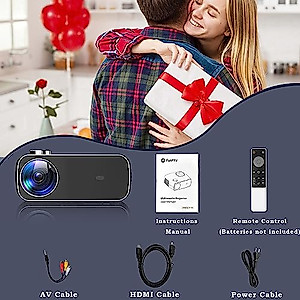 Projector with 5G WiFi and Bluetooth,FunFlix 4k Portable Projector 18000 lumens Native 1080P Full HD,Mini Movie Projector Compatible with Smartphone,HDMI,USB,AV for Home Theater Outdoor Projector