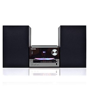 Toshiba TY-ASW91 Micro Component Speaker System: Wireless Bluetooth Speaker Sound System with FM, USB & CD, AUX Input, LED Display and Remote Control