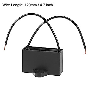 uxcell Ceiling Fan Capacitor CBB61 4.5uF 350V AC 2 Wires Metallized Polypropylene Film Capacitor 47x29x18mm for Electric Fan Pump Motor Generator