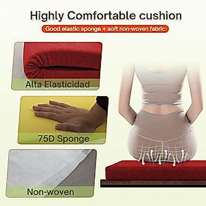 RULAER 30×14×2.5inch Bench Cushions,Red Non-Slip Seat Cushions for Patio Furniture,70D Thickened Foam Indoor/Outdoor Bay Window Cushion