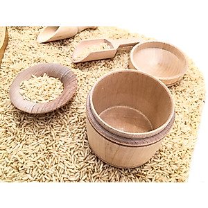 SimplytoPlay Sensory Bin Tools, Montessori Toys for Toddlers, Waldorf Toys, Wooden Scoops and Tongs for Transfer Work and Fine Motor Learning