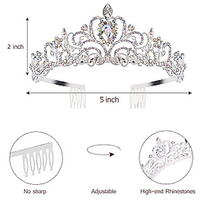 Velscrun Princess Crown, Happy Birthday Girl Tiara, Birthday Princess Sash Crowns for Women, Princess Cake Topper Headband, Birthday Princess Party Decorations Accessories for Girls Gifts