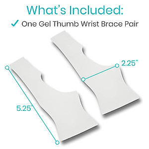 Vive Gel Thumb Wrist Support (Pair) - Waterproof Wrist Brace - Hand Brace Cool Wrap For Arthritis Dequervains Tenosynovitis, Sprained Joint Pain, Left Right Hand Stabilizer For Tendonitis Strain