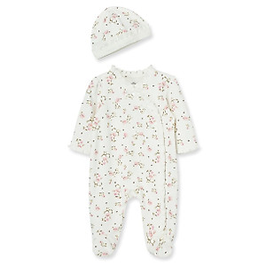Little Me Baby Girls And Hat Footie, Ivory Rose, Preemie US