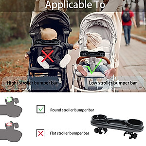 TOLASTO Universal Stroller Snack Tray,Snack Tray for Stroller, Compatible with a Variety of Stroller handrails, ABS Material, Flexible Adjustment of The Installation (Black)