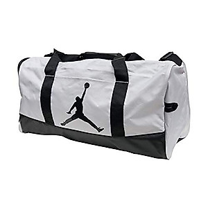 Nike Air Jordan Jumpman Duffel Sports Gym Bag 8A1913 Wet/Dry Shoe Pocket Water Resistant (Grey/Black)