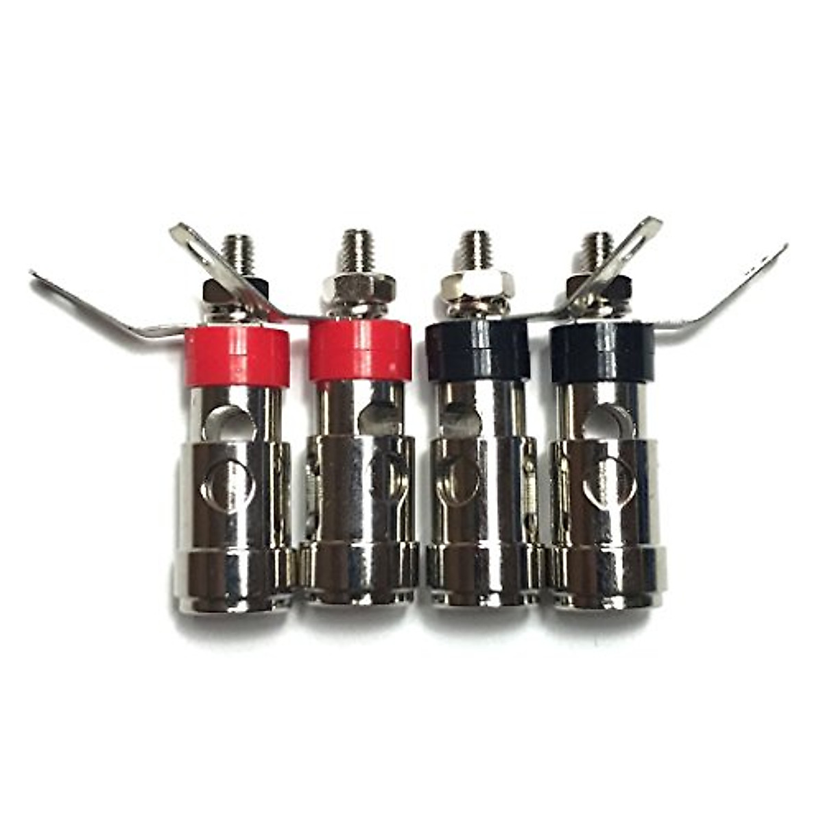 CESS Amplifier Terminal Connector Binding Post Push Quick Type -Binding Post Spring Loaded Press Subwoofer Basket Terminal (4 Pack)