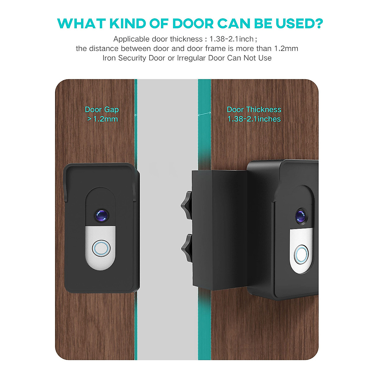 Weatherproof Anti-Theft Video Doorbell Mount Compatible with Video Doorbell, Adjustable No-Drill Mounting Bracket Wedge Adapter Holder Accessories for Home Rentals