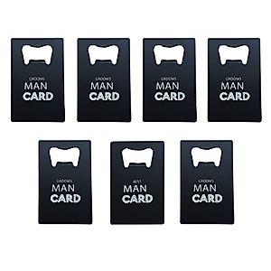 Syiomlis Bottle Opener, Groomsmen Bottle Opener 7 Pack, Credit Card Size Beer Bottle Opener Cap for Wedding Party Groomsmen Bridesmaid Gifts,Party Home Kitchen Bar Restaurant (groomsman)