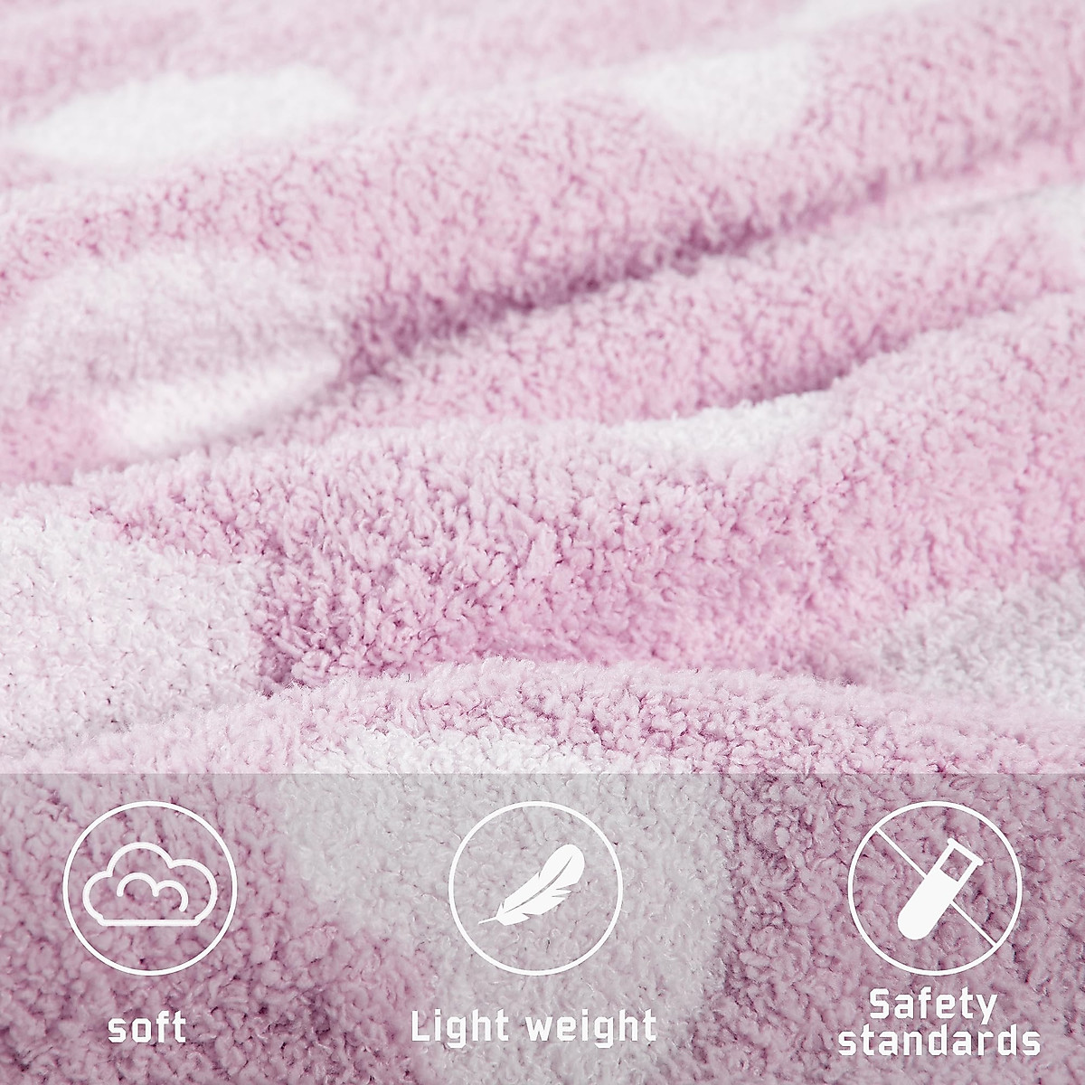 Kid Nation Baby Blankets for Girls Boys Toddler Double-Sided Heart Blanket,40"X 30"Soft Plush Crib Blanket Fluffy Baby Quilt Newborn Stroller Blanket,Prism Pink