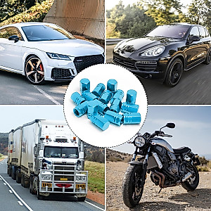 Fekey&JF 16 PCS Car Tire Valve Stem Caps, Waterproof Airtight Car Wheel Tire Valve Stem Covers Universal for Cars, Bicycles, Trucks, Motorcycles, Car Accessories for Men Women (Light Blue)