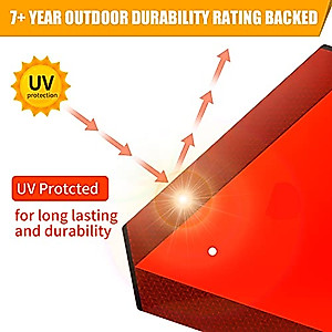 Slow Moving Vehicle Sign, Safety Triangles DOT Compliant, Orange Reflective Safety Triangle Sign, SMV Sign, 16x14 inch, Durable Plastic Engineering Grade Reflective Up to 7 Years Outdoor for Golf Cart Accessories and Tractor UTV Accessories