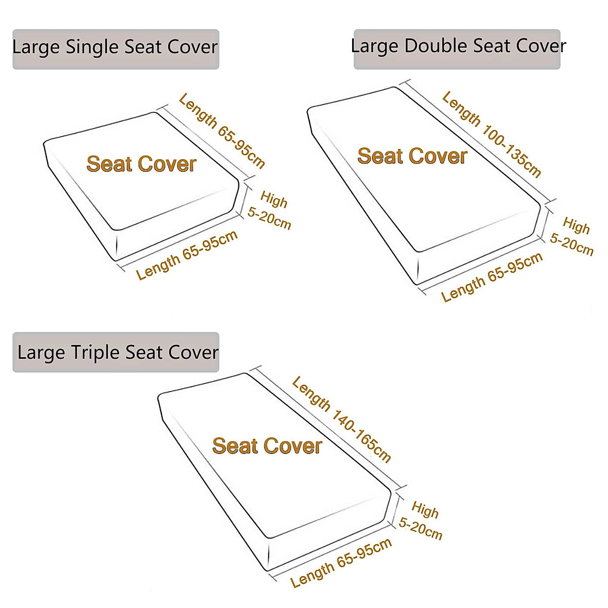 ele ELEOPTION Couch Cushion Covers Slipcover Elastic Chair Loveseat Sofa Furniture Protector Cover for Living Room (Length 39-53inch Width 25-37inch,Large Double Seat Cover) Grey White