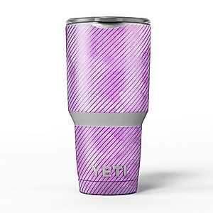 Design Skinz Black Slanted Lines of Purple Clouds - Skin Decal Vinyl Wrap Kit Compatible with The Yeti Rambler Cooler Tumbler Cups